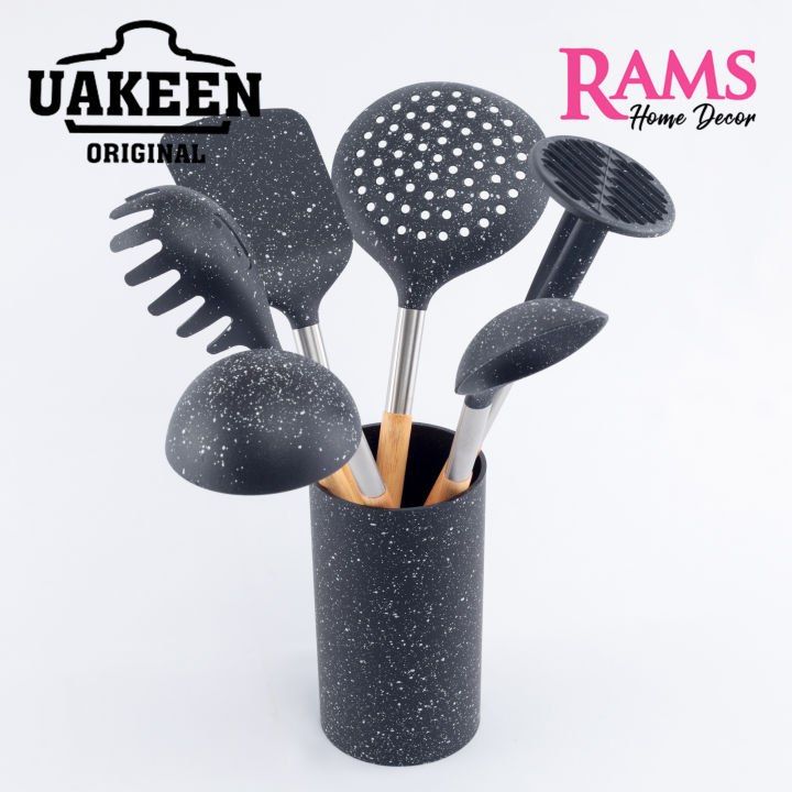 Uakeen by Vaken 7 Pcs Non Stick Silicone Kitchen Utensils Set / Kitchen ...