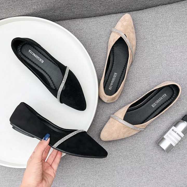 BFS-FLATSHOES WANITA SLIP ON VARIASI TALI MOTE STYLE OOTD CANTIK UB 10 ...