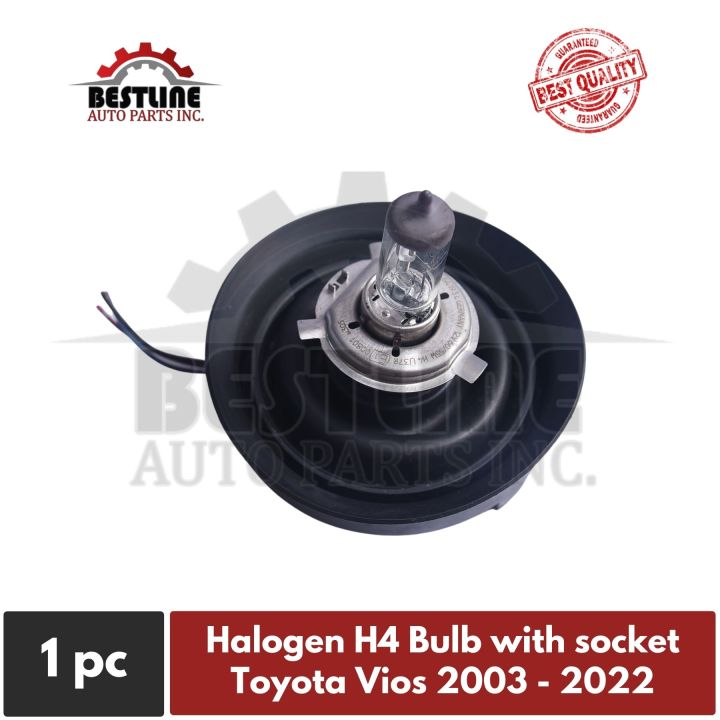 Halogen H4 Headlight Bulb w/ Socket for Toyota Vios First Second Third ...