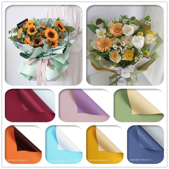 （In stock）20pcs Plain Two-Sided Colored Wrappers Flower Bouquet ...