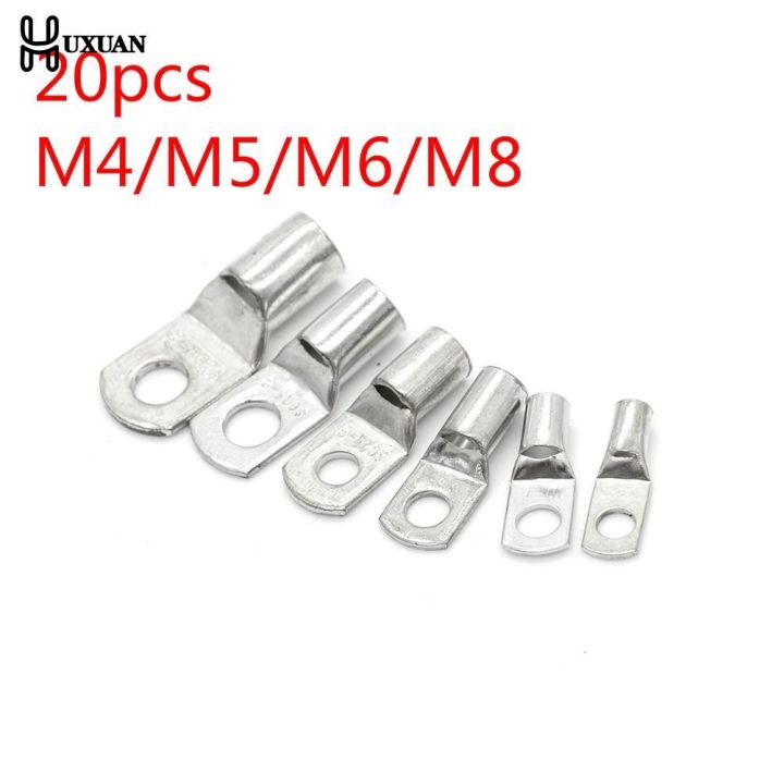 {RIRA Department Store} 20pcs SC6-5/6 M4/M5/M6/M8 Bolt Hole Tinned Copper Cable lugs Battery ...