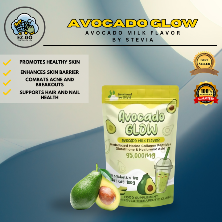 AVOCADO GLOW collagen Drink - Avocado Milk Flavor, Hydrolyzed Marine ...