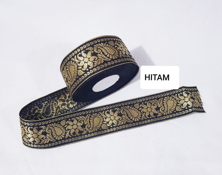 PITA RENDA MOTIF BATIK GOLD & SILVER LEBAR 5CM ISI 20 YARD | Lazada ...