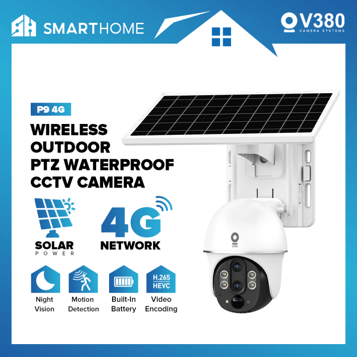 V380 P9 4G Solar Powered IP Security Camera 1080P Wireless Outdoor ...