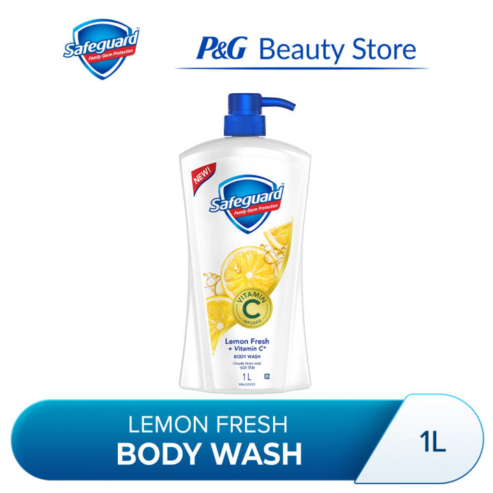 Safeguard Antibacterial Soap Body Wash Lemon Fresh with Vitamin C 1L ...