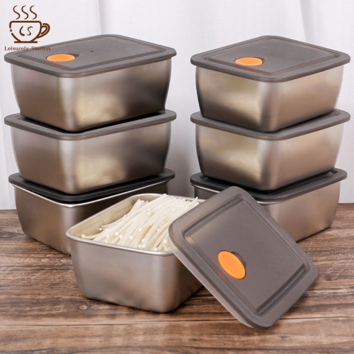 Stainless Steel Fresh Keeping Box Refrigerator Fruit Vegetable Sealing ...