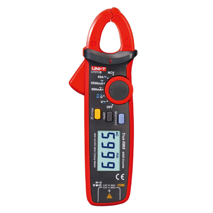 UNI-T UT211B 60A 6000 Counts Digital Auto Range Clamp Tester Clamp ...