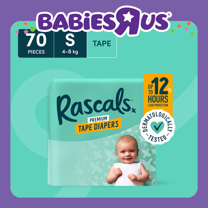 Rascal + Friends Premium Tape Diapers Small (4-8 kg) 70 Pieces | Lazada PH