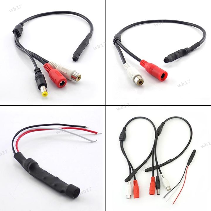 Audio Microphone Mic RCA + DC Male Female Plug Power Cable For Mini ...