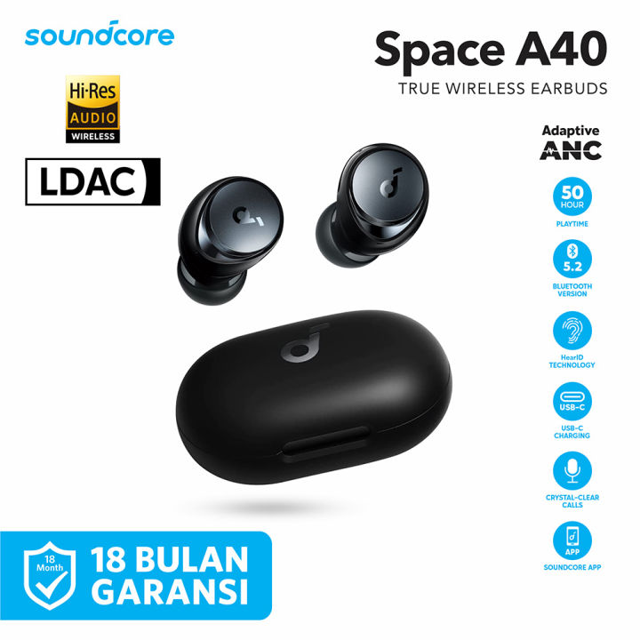 ANKER Soundcore Space A40 Adaptive ANC Hi-Res Sound TWS Earbuds A3936 ...