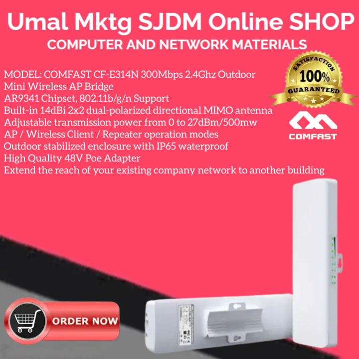COMFAST CF-E314N 300mbps Wifi 20 km CPE Network Bridge Antenna 2.4Ghz ...