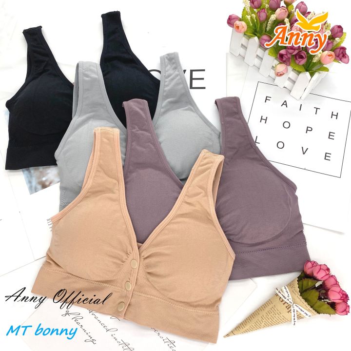 MT bonny ตัวแทนจำหน่าชุดชั้นใน เสื้อใน Anny E03 บรา กระดุมหน้าทรงเสื้อกล้าม ฟองน้ำเสริมถอดได้ ...