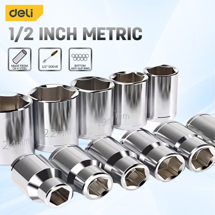 Deli 1 2 Hexagonal Socket 8 32mm Cr V For Electric Manual Air Dl40xx