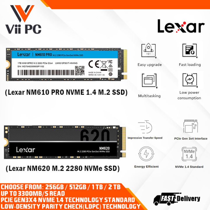 LEXAR NM610 PRO NM620 256GB / 512GB / 1TB / 2TB SSD - M.2 NVME v1.4 ...