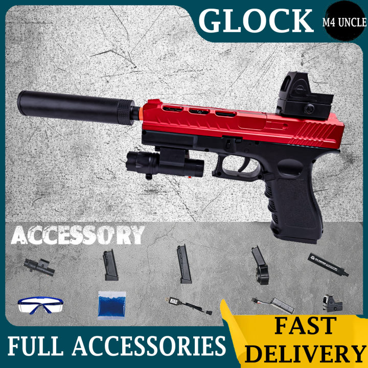 Glock Gel Blaster Gun For Kids Adults Electric Pistol Toy Rechargeable ...