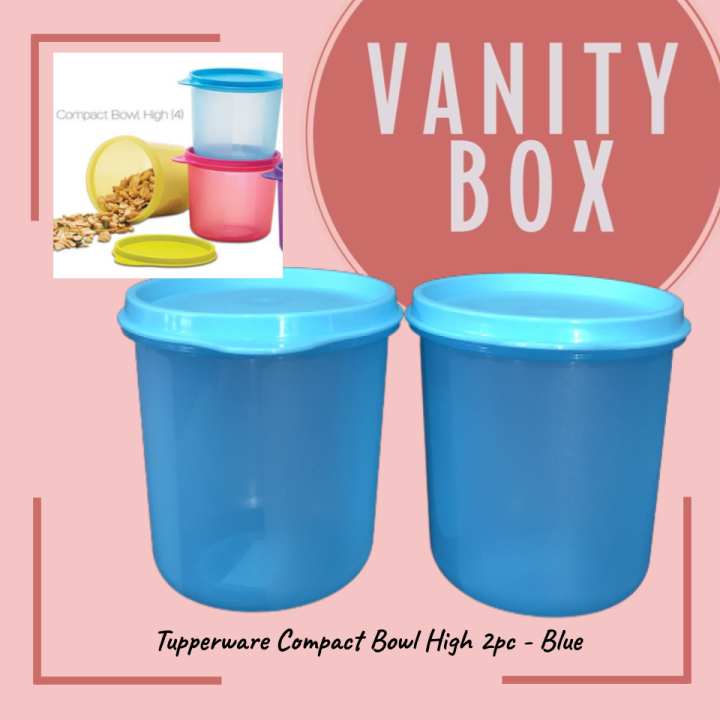 Vanity Box Tupperware 2pc Compact Bowl High - Blue 650ml | Lazada PH