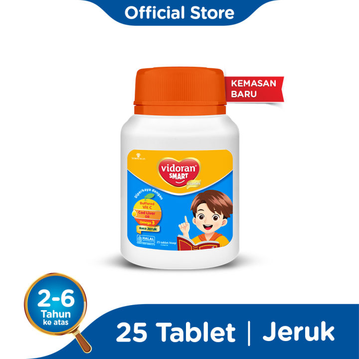 vidoran Smart Orange 25 Tablet Vitamin Anak - 2 botol (Exp : 06.2026 ...