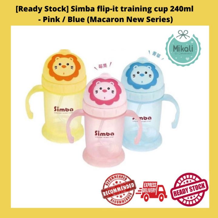 [Ready Stock] Simba flip-it training cup 240ml - Pink / Blue (Macaron ...