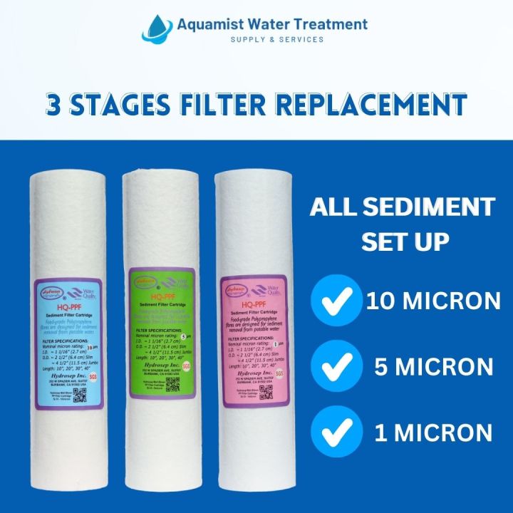 Water Filter 3 Stages All Sediment Set Up 10" Slim Type Water Filter ...