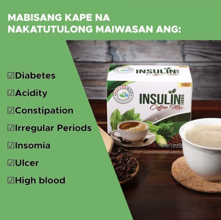 NatureMed Insulin Coffee - 1 Box (10 Sachets) Anti-Diabetic Coffee ...