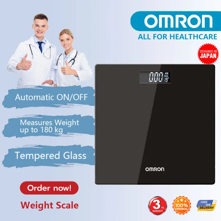 Omron Digital Body Weighing Scale Black Smart Rechargeable Weight Scale ...