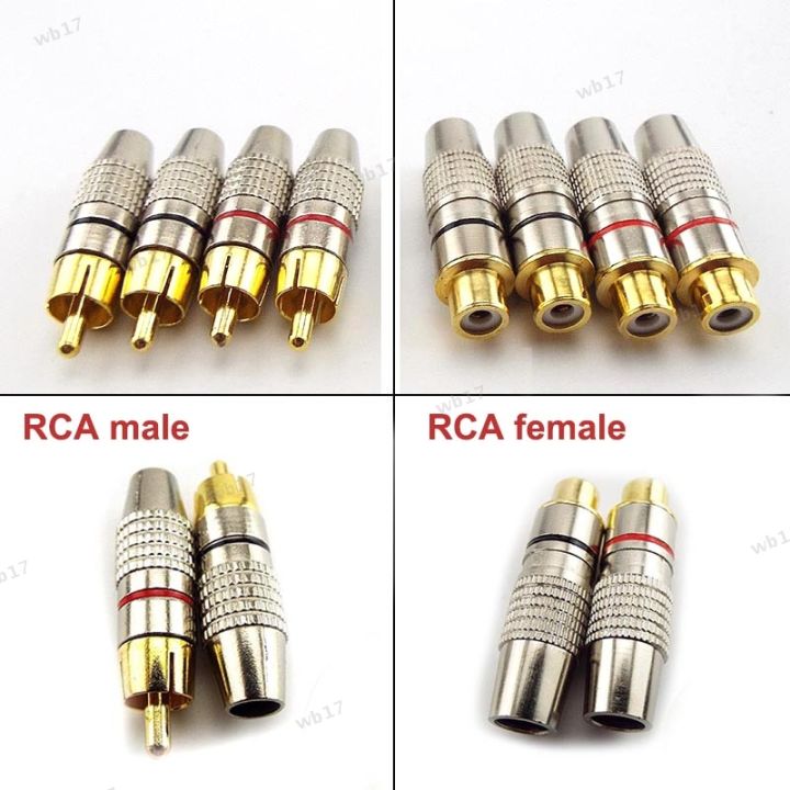 10pcs RCA Jack Plug Audio Video Locking Cable RCA male female Connector Gold Plated Socket ...