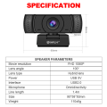 INPLAY C1080PRO HD USB Web Camera Wired HD 1080P Build-in Mic For PC ...