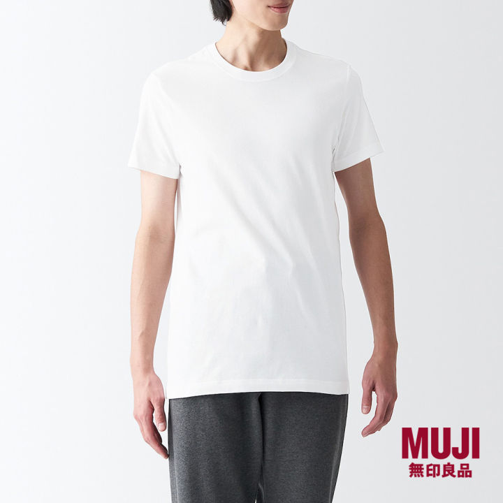 MUJI Mens Side Seamless Jersey Crew Neck T-Shirt | Lazada Singapore