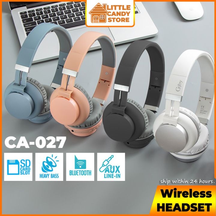 Premium Bluetooth Headset CA-027 Super Bass Wireless Headphones With Mic for Gaming E-Learning ...