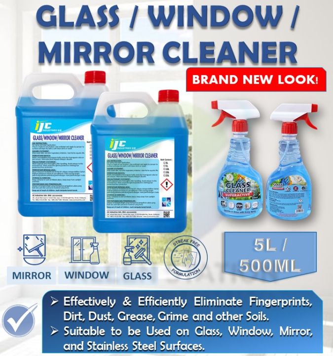Glass Cleaner / Window & Mirror Cleaner / Liquid / Ready to Use / 500ML ...