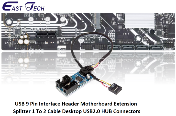 Motherboard USB 9 Pin Interface Header Motherboard Extension Splitter 1 ...