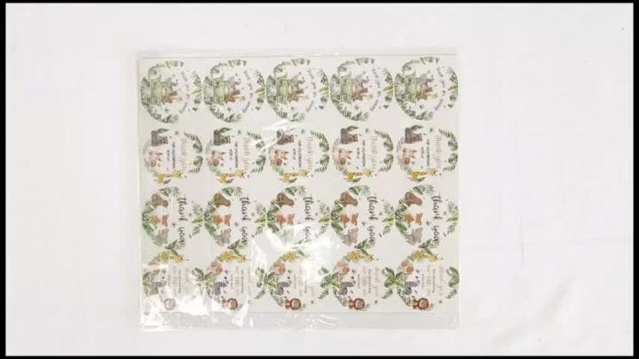LZD 100 Pieces Baby Shower Stickers, UNIIDECO Safari Stickers Thank You ...
