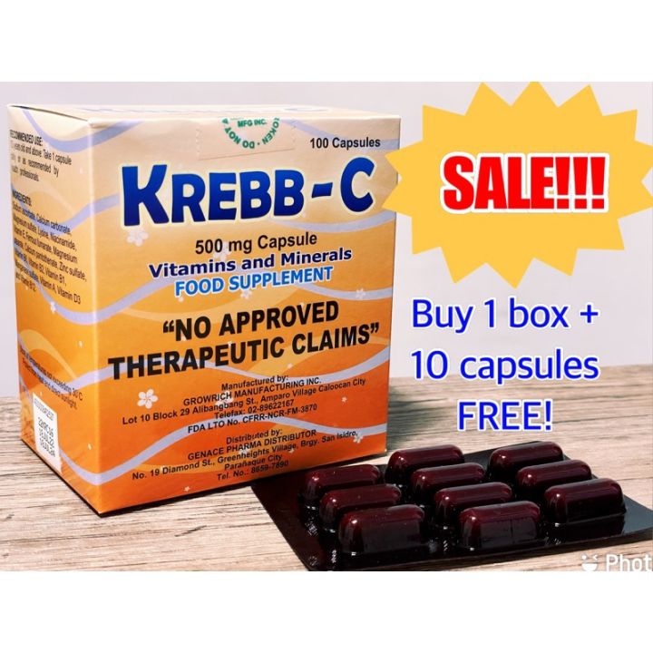 Krebb C 1 BOX 10 capsules FREE! | Lazada PH