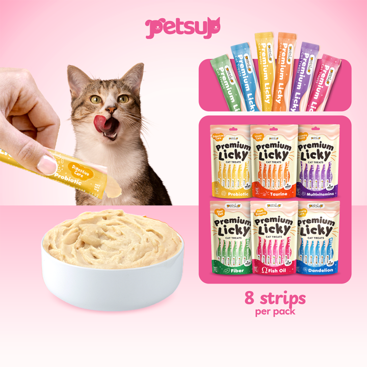 Petsup Cat Treats Fish Oil Hairball Premium Licky Urinary Care Soft Cat ...