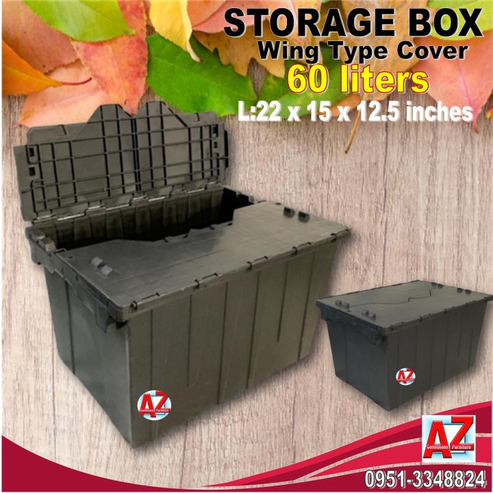 Storage box, deco box 60 liters, multi purpose storage, wing type cover ...
