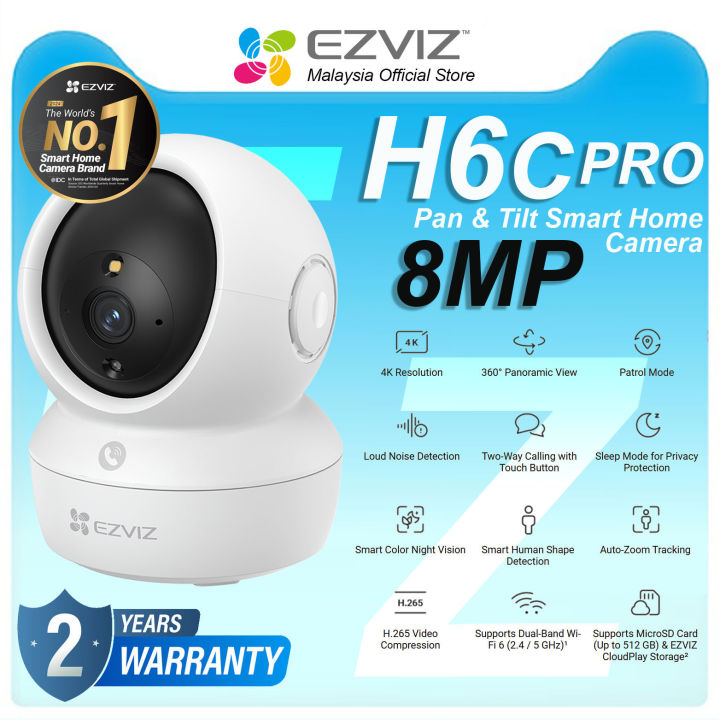 EZVIZ H6c PRO 8MP 4K | 4MP 2K+ ONE TOUCH CALL Full HD Resolution Pan ...