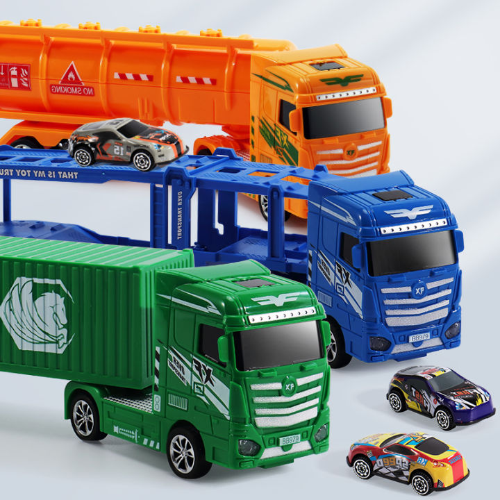 Children's inertia truck toy container truck large tanker boy trailer ...
