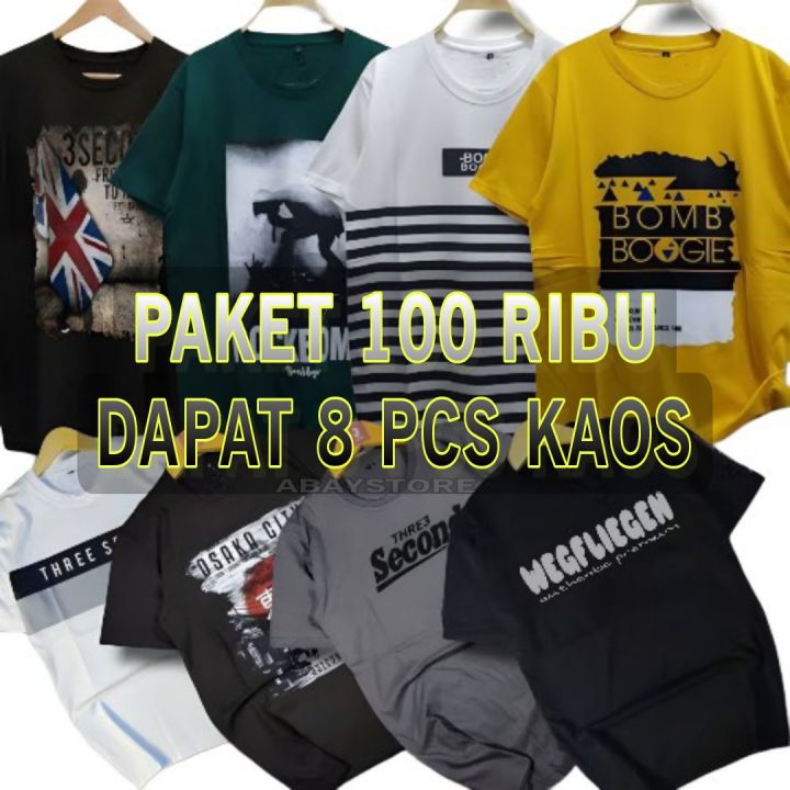 Kaos Motif Distro Pria 100 Ribu Dapat 8 Pcs | Lazada Indonesia Kaos Motif Distro Pria 100 Ribu Dapat 8 Pcs | Lazada Indonesia