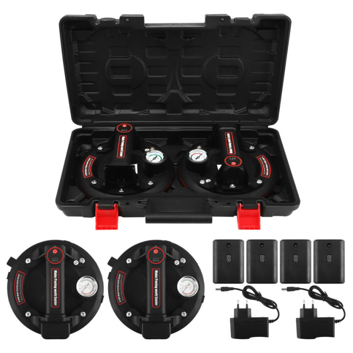 2 Pack 8 Inch Vacuum Lifter Batt🔋ery Tile Lifter with Pressure Gauge ...