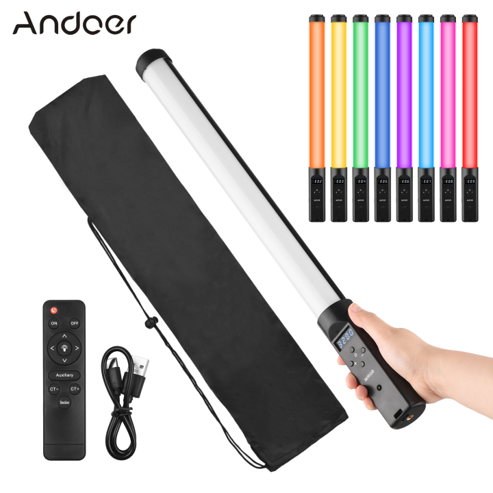 Andoer Handheld RGB Tube Light LED Video Light Wand 3200K-5500K ...