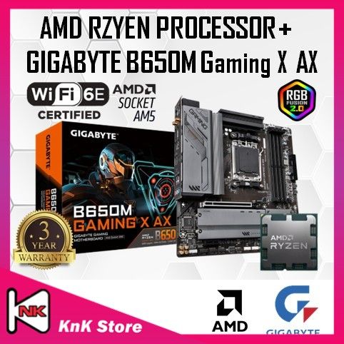 Gigabyte B650M Gaming X AX B650 AM5 DDR5 Motherboard + AMD RYZEN 3 ...