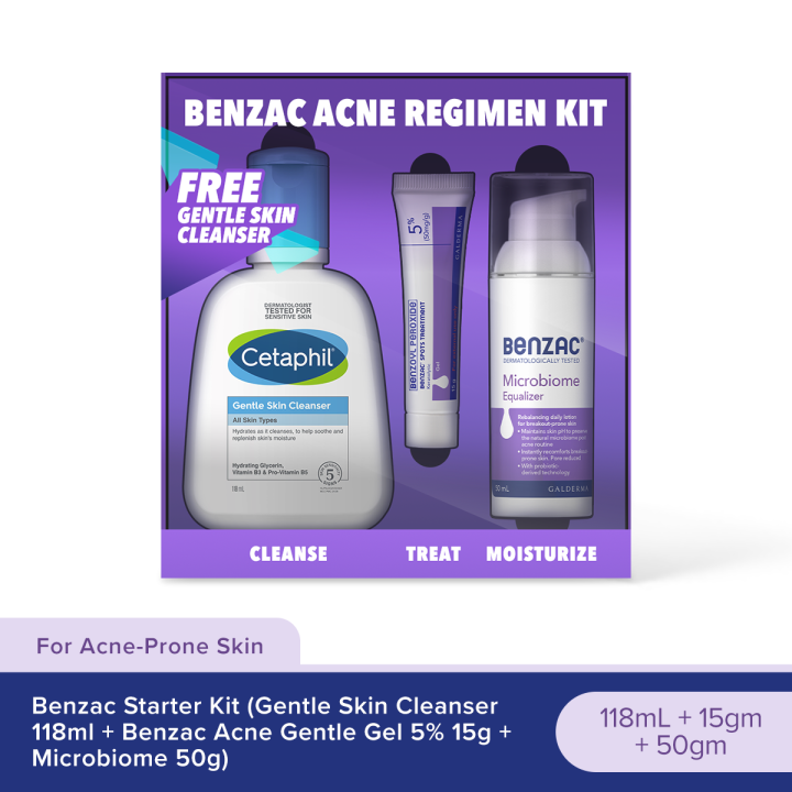 Benzac Starter Kit (Spots Treatment Gel 5% 15gm + Microbiome Equaliser ...