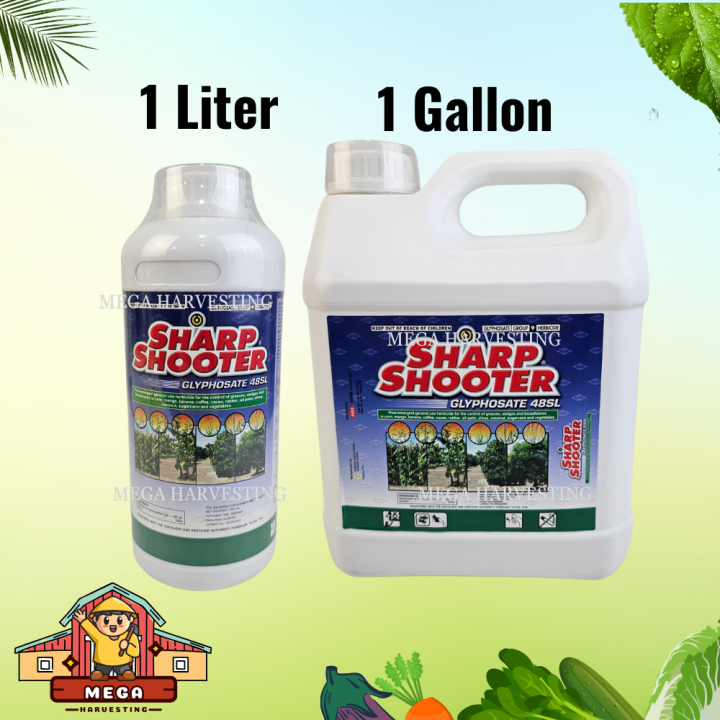 SHARP SHOOTER GLYPHOSATE 48SL HERBICIDE 1 LITER 1 GALLON PAMATAY DAMO ...