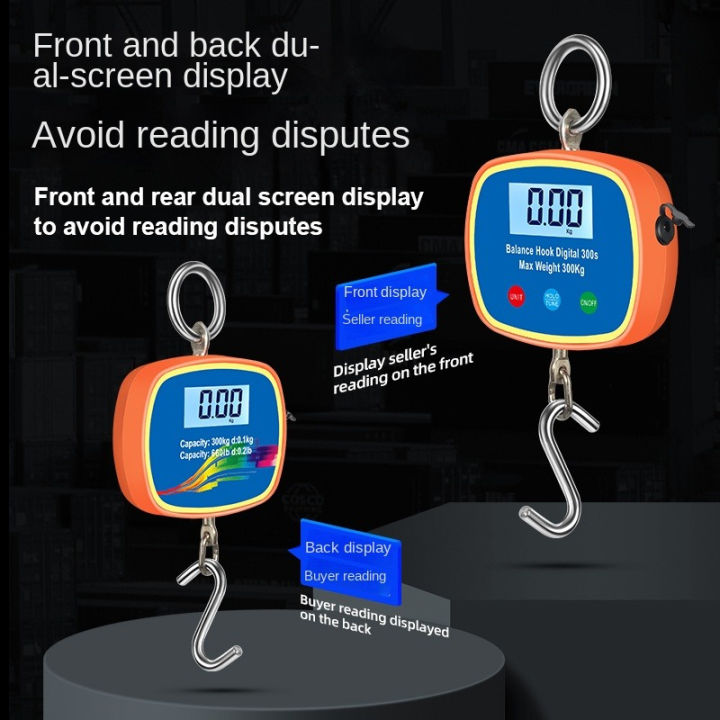 LCD Dual Display Hanging Scale 100300kg Rechargeable Double Sided Scale ...