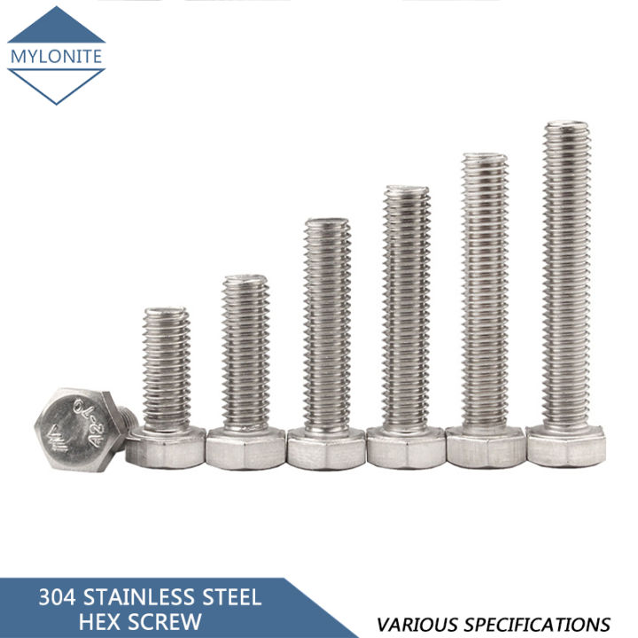 304 Stainless Steel Thin Hexagon Hex Head Screw M3 M4 M5 M6 M8 M10 ...
