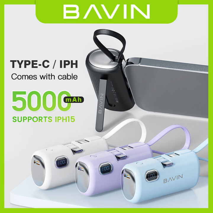 BAVIN PC1091 PC1092 5000mAh Powerbank 22.5W & 20W USB-C Port Input ...