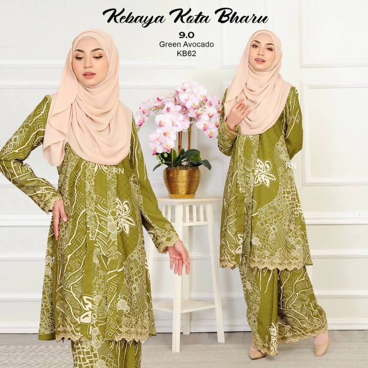 KEBAYA KOTA BHARU 9.0 MUSLIMAH | KEBAYA LABUH | KEBAYA LABUH PLUS SIZE ...