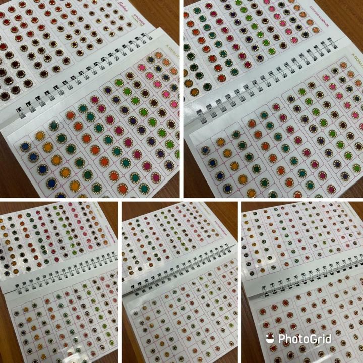 Bindi/ Pottu/ Sticker Pottu Booklet Navya Multi color with LCT Stone ...