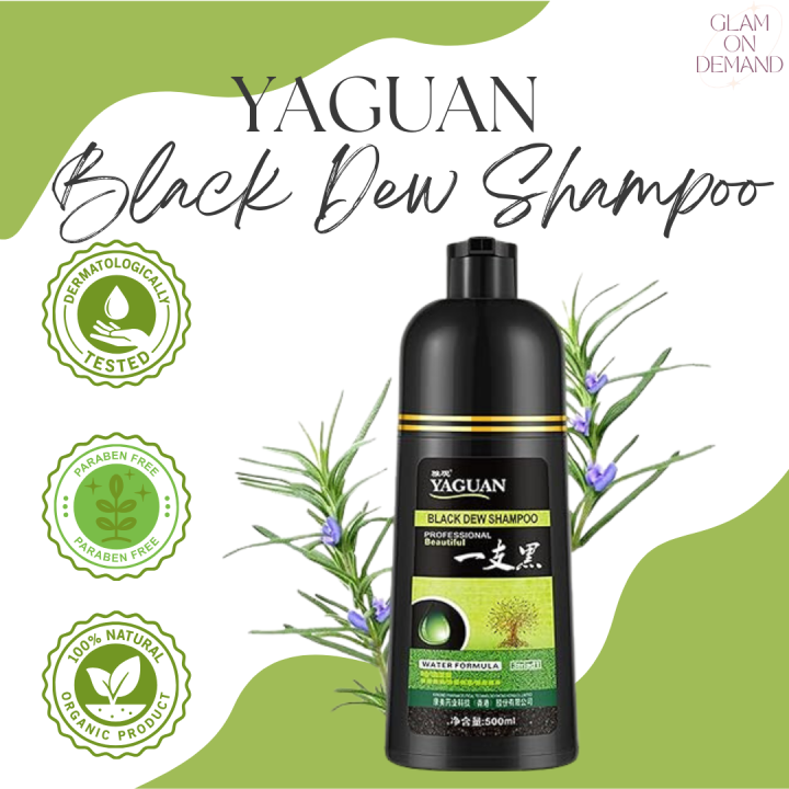 Black /Brown Dew Shampoo Herbal blackening hair dye shampoo Effective ...