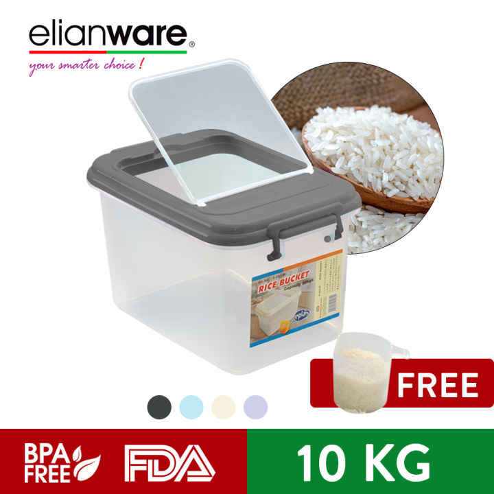 Elianware High Quality [BPA Free] Rice Dispenser Food Storage Container ...